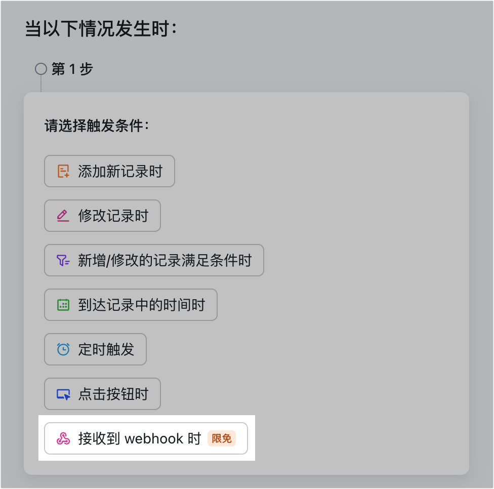 使用自动化流程的 webhook 触发