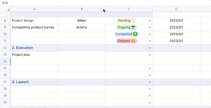 Insert Rows Columns And Cells And Adjust Row Height Column Width In Sheets