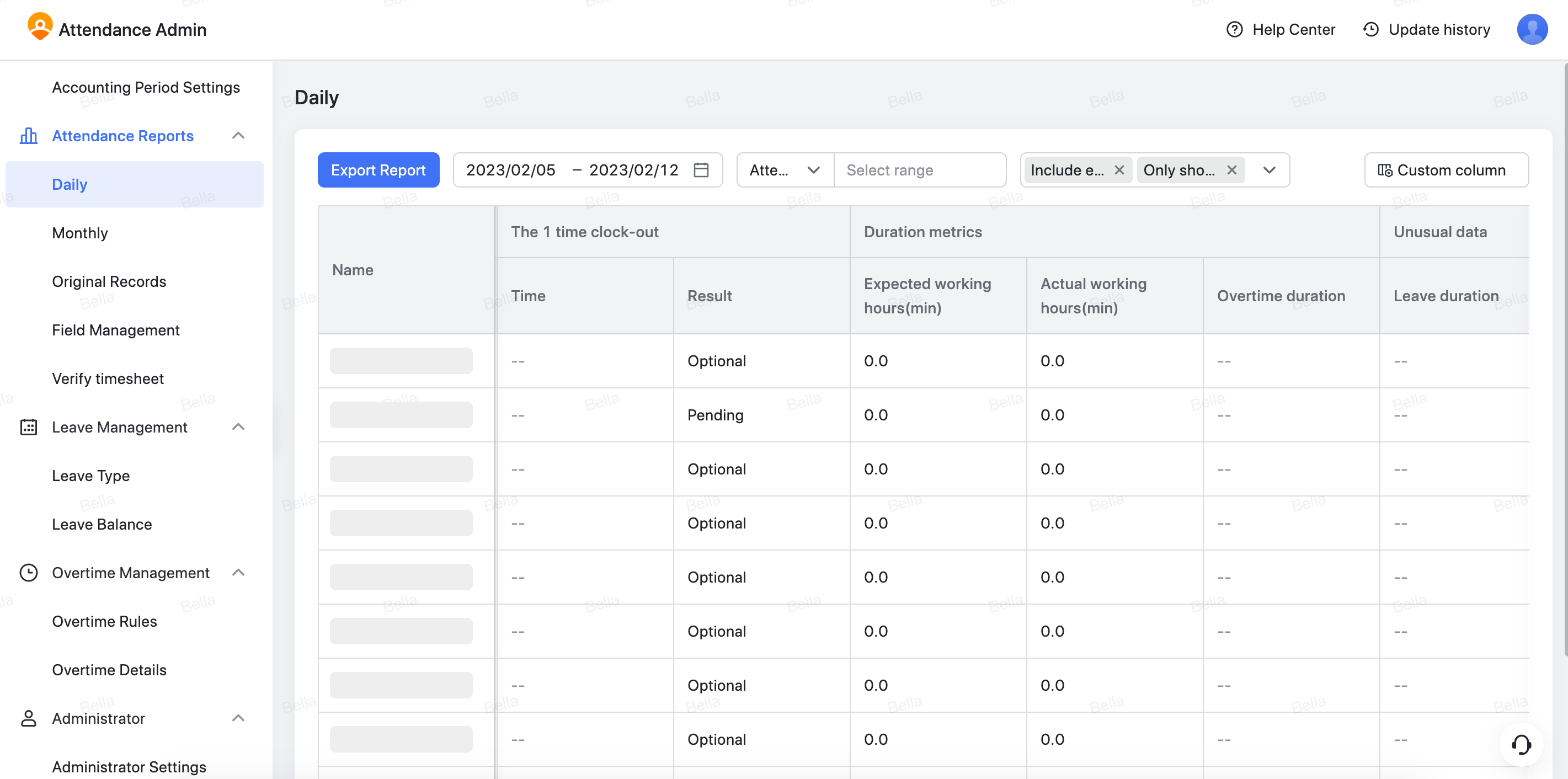 Admin | Configure and manage employee overtime
