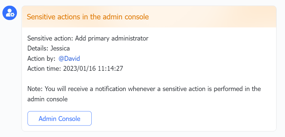 Admin | Set sensitive actions protection