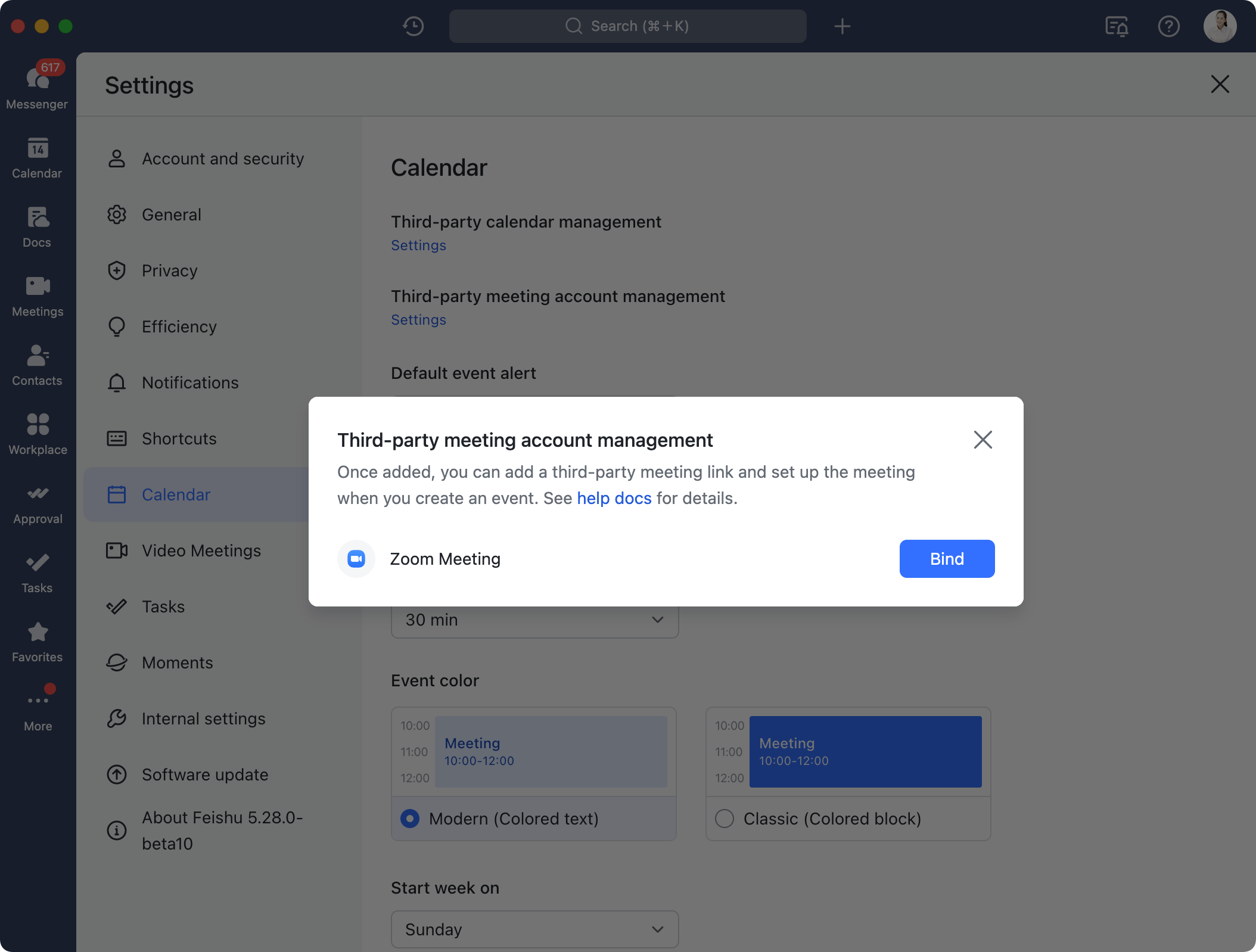 Create Zoom Meeting Events in Feishu Calendar