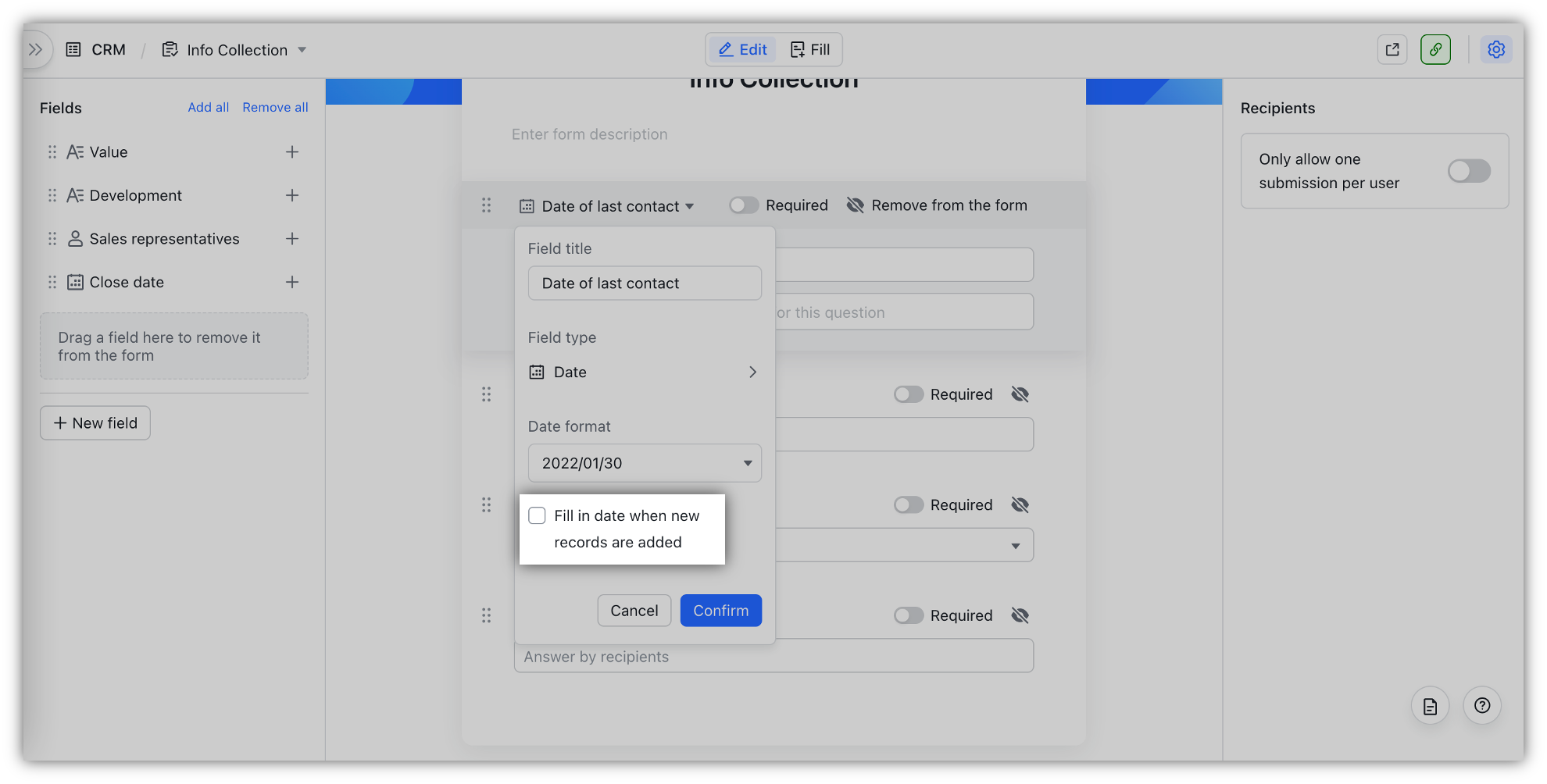 Use form views in Base
