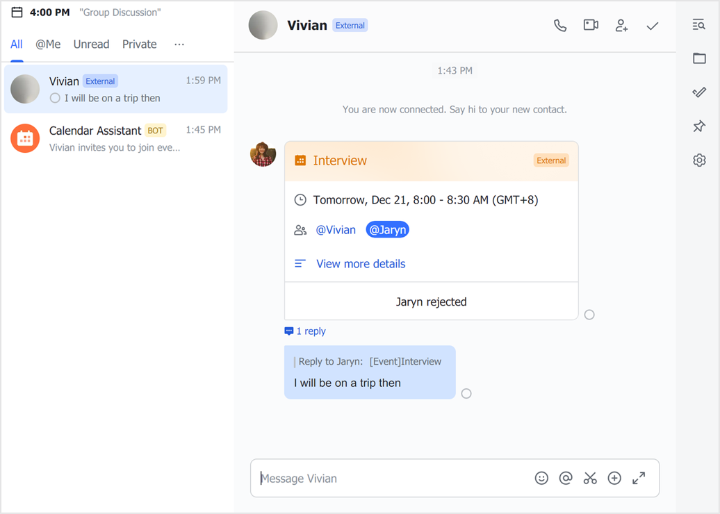 Respond to event invitations