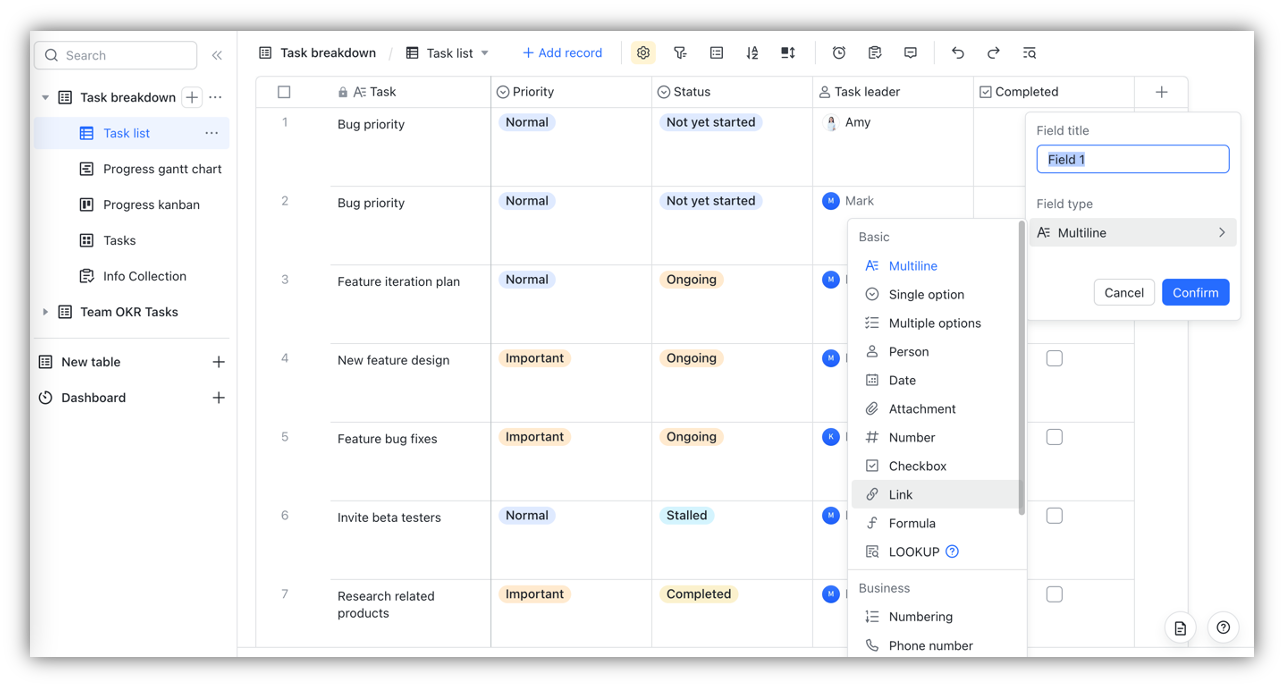 Use link fields in Base