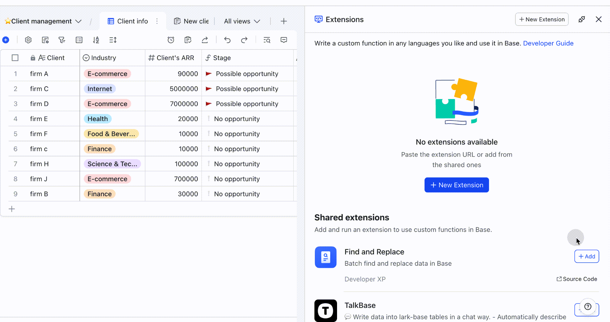 Use extensions in Base