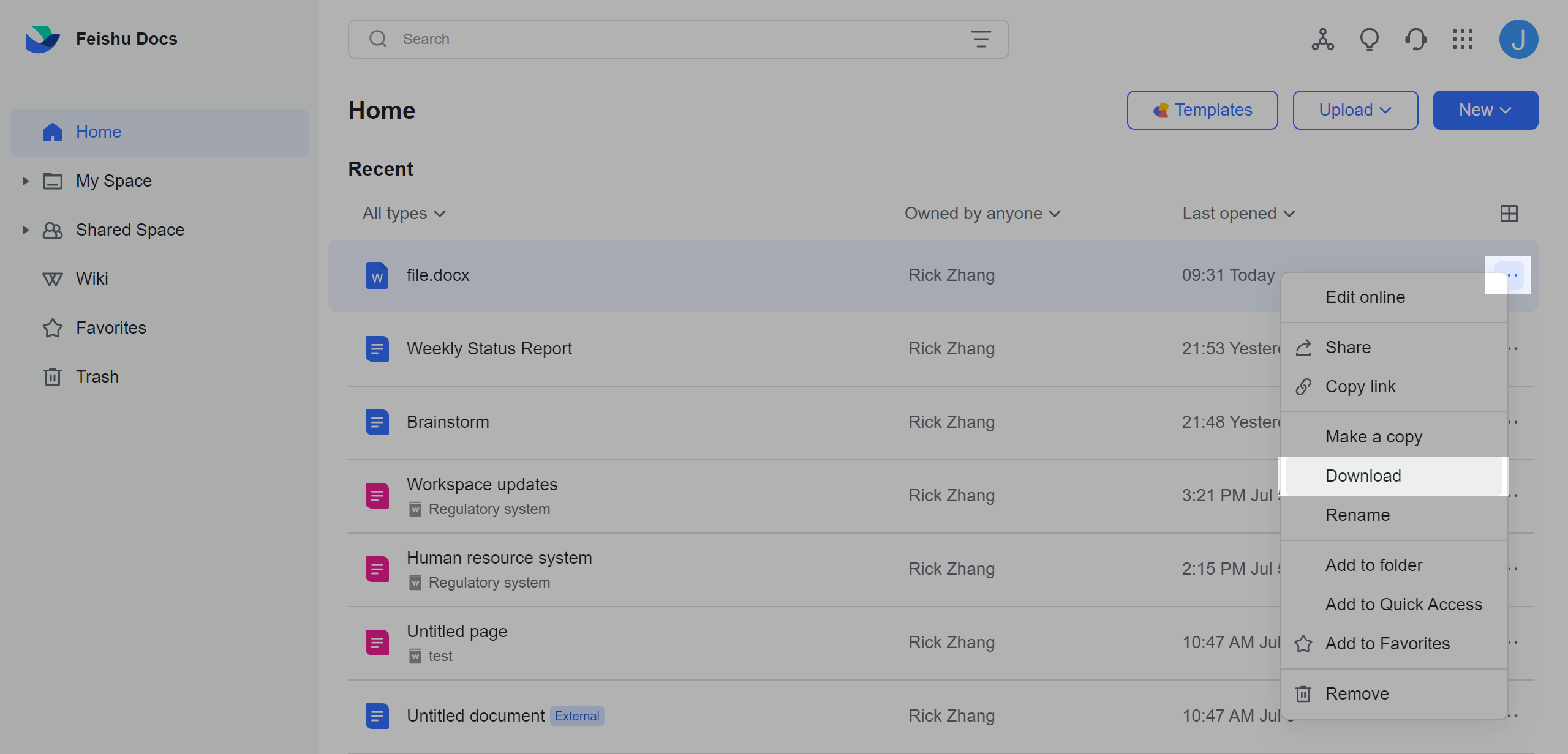 Download files and view task manager