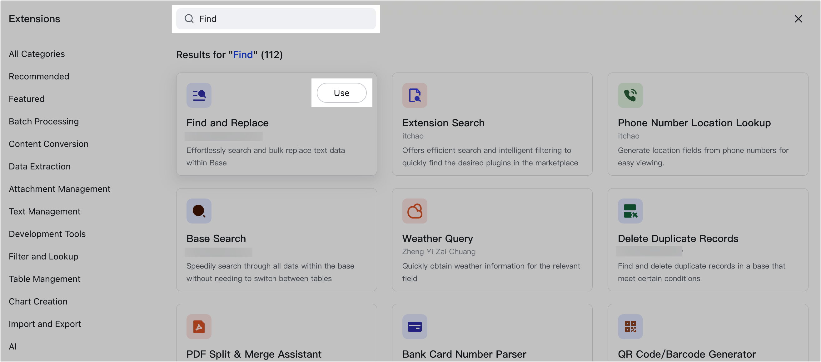 Use extensions in Base
