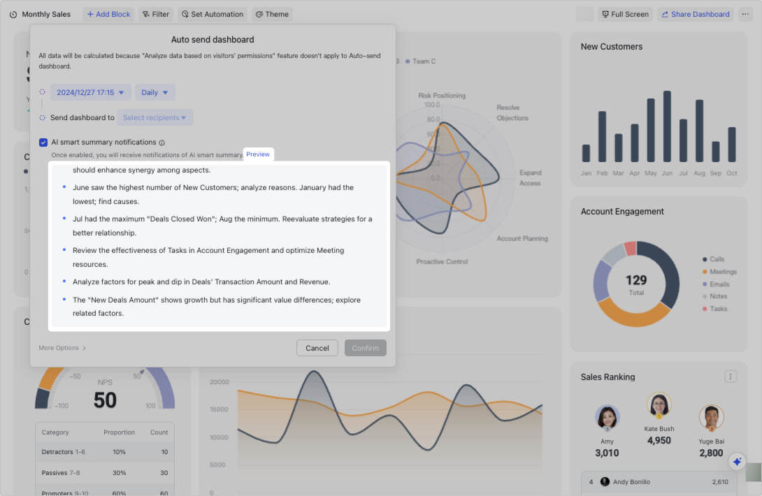 Use smart analysis and dashboard summary in Base