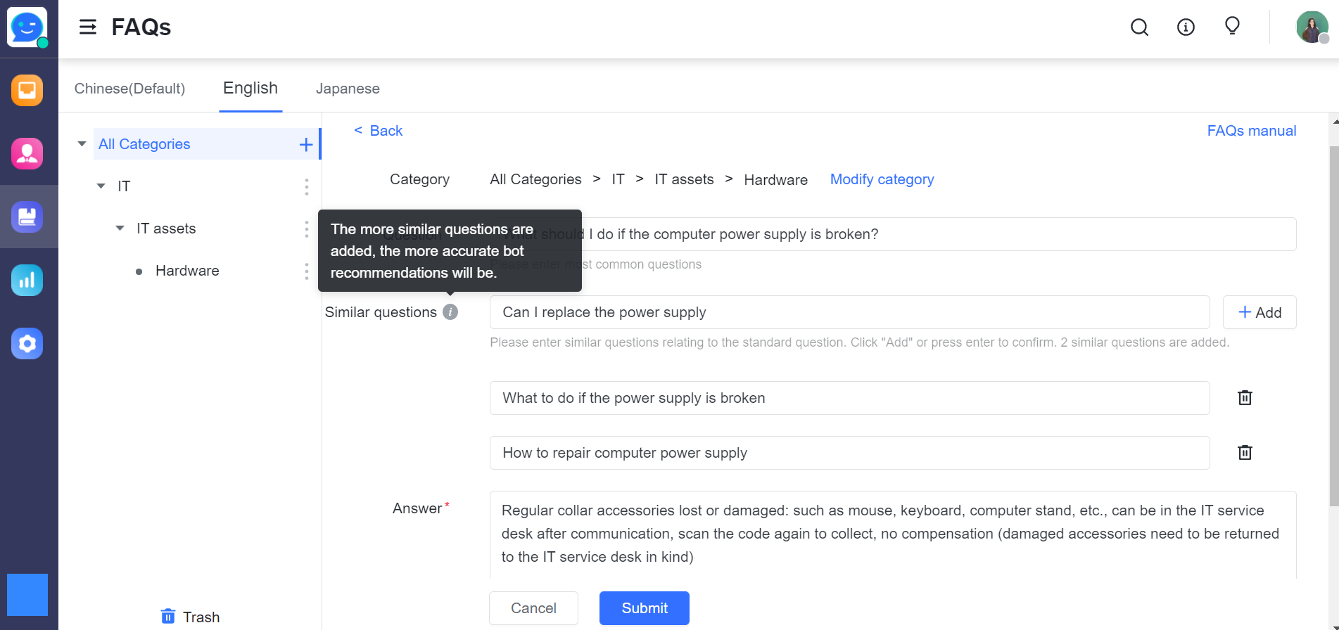 Help Desk feature updates