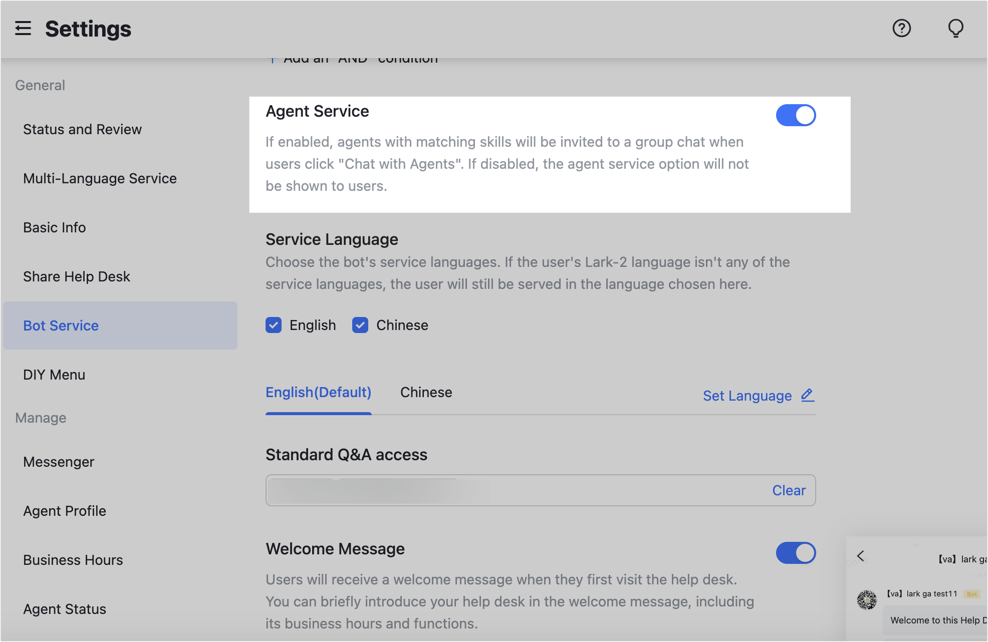 Set up the Help Desk bot