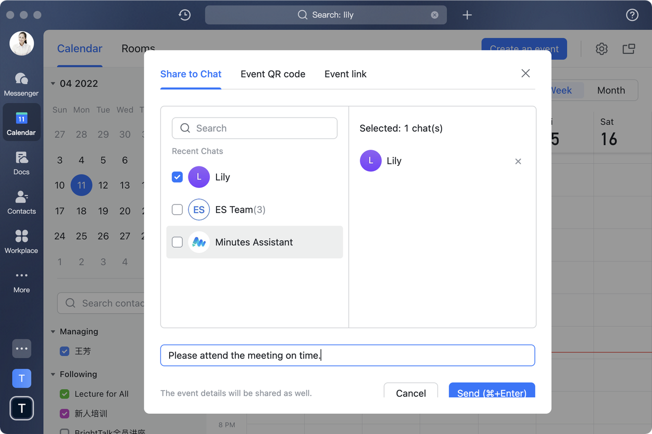Calendar feature updates
