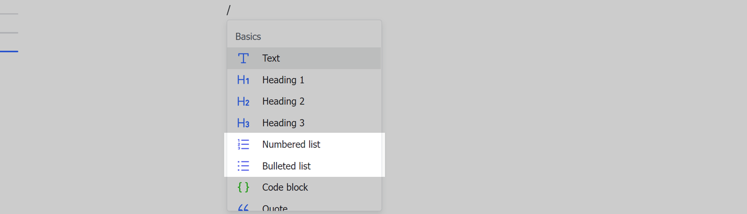 Use numbered and bulleted lists in Docs