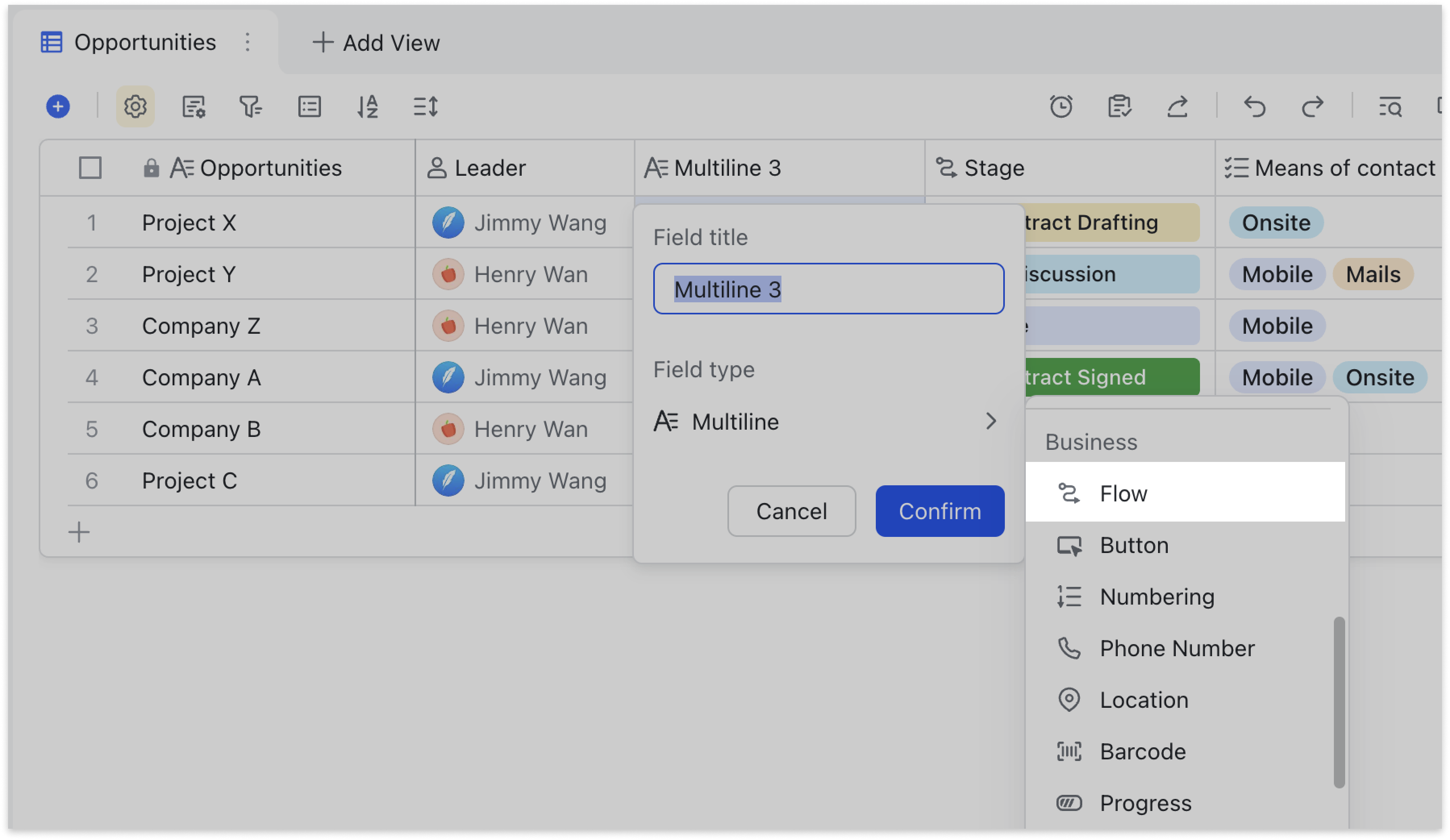 Use flow fields in Base