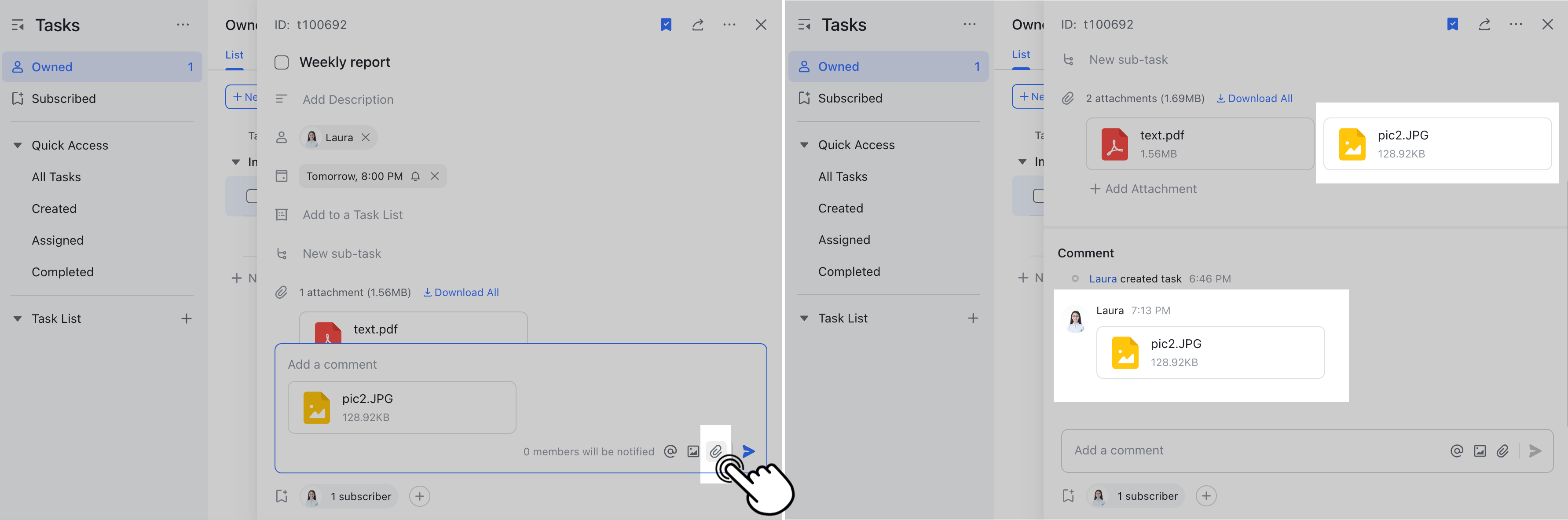 Add attachments to a task