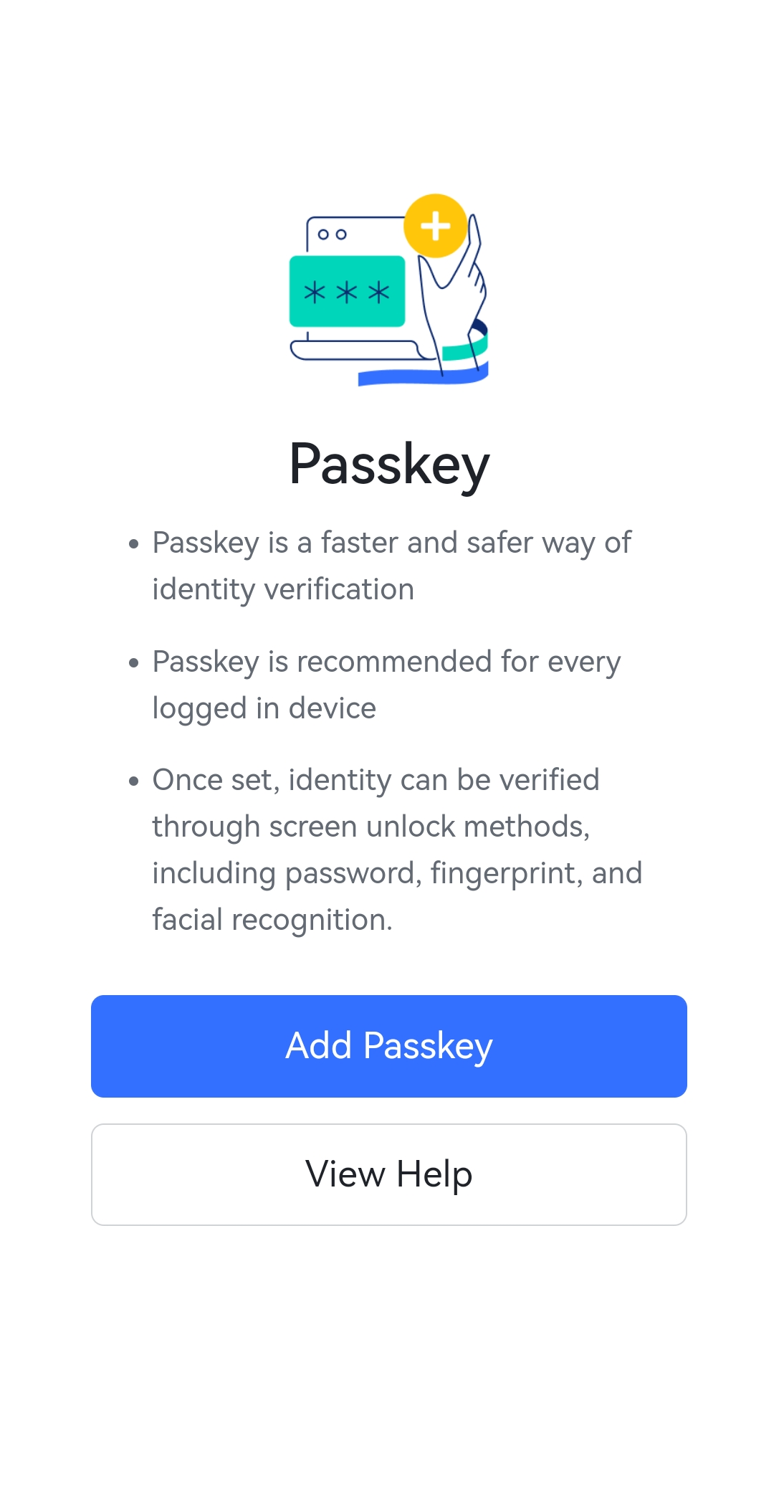 Add passkey