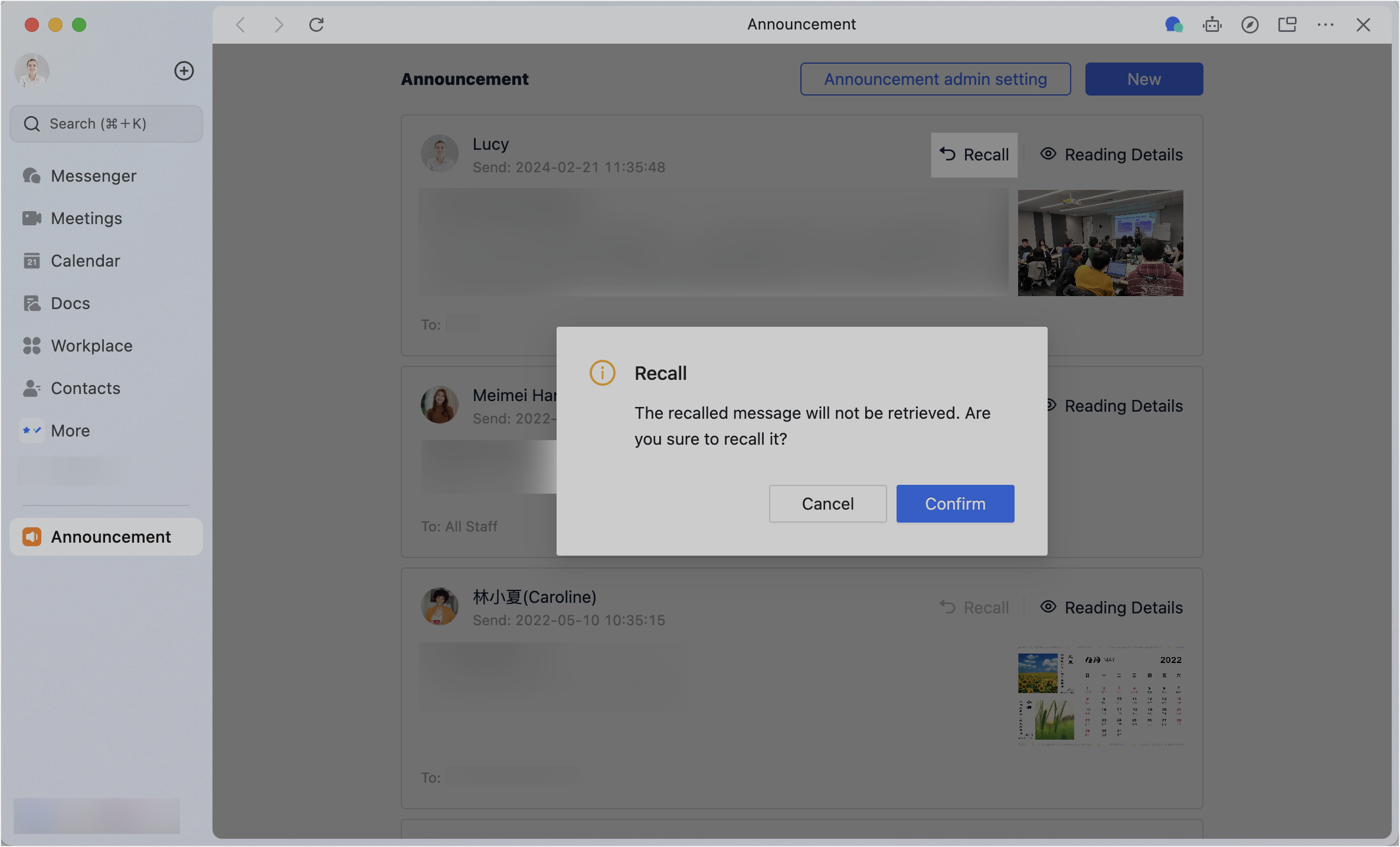 Use the Announcement app