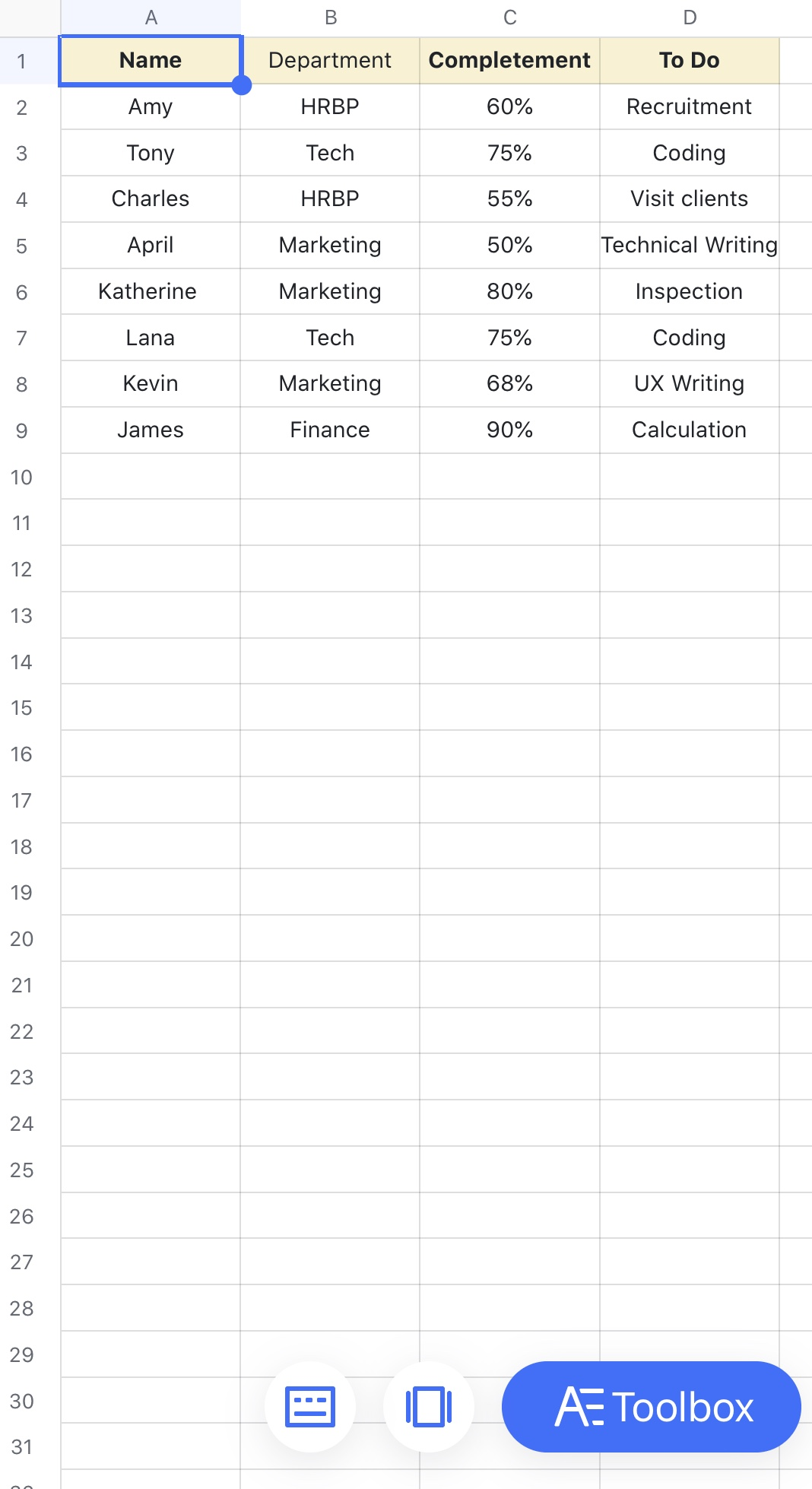 Use card view of sheets on mobile