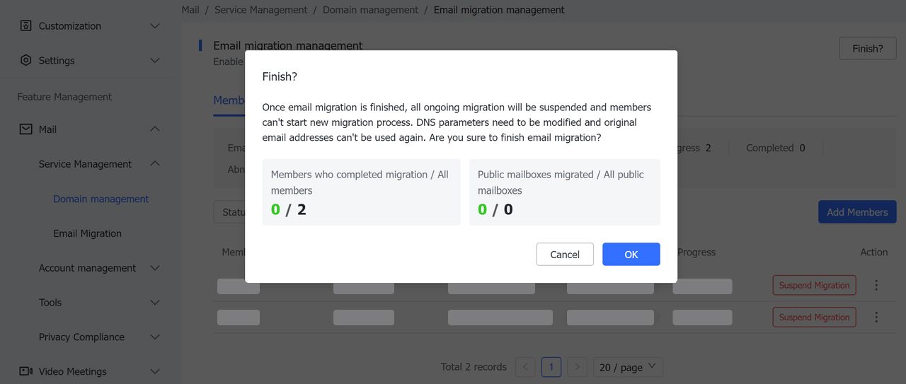 Admin | Exchange API email migration