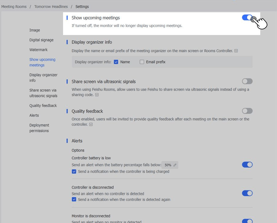 Admin | Configure Feishu Rooms