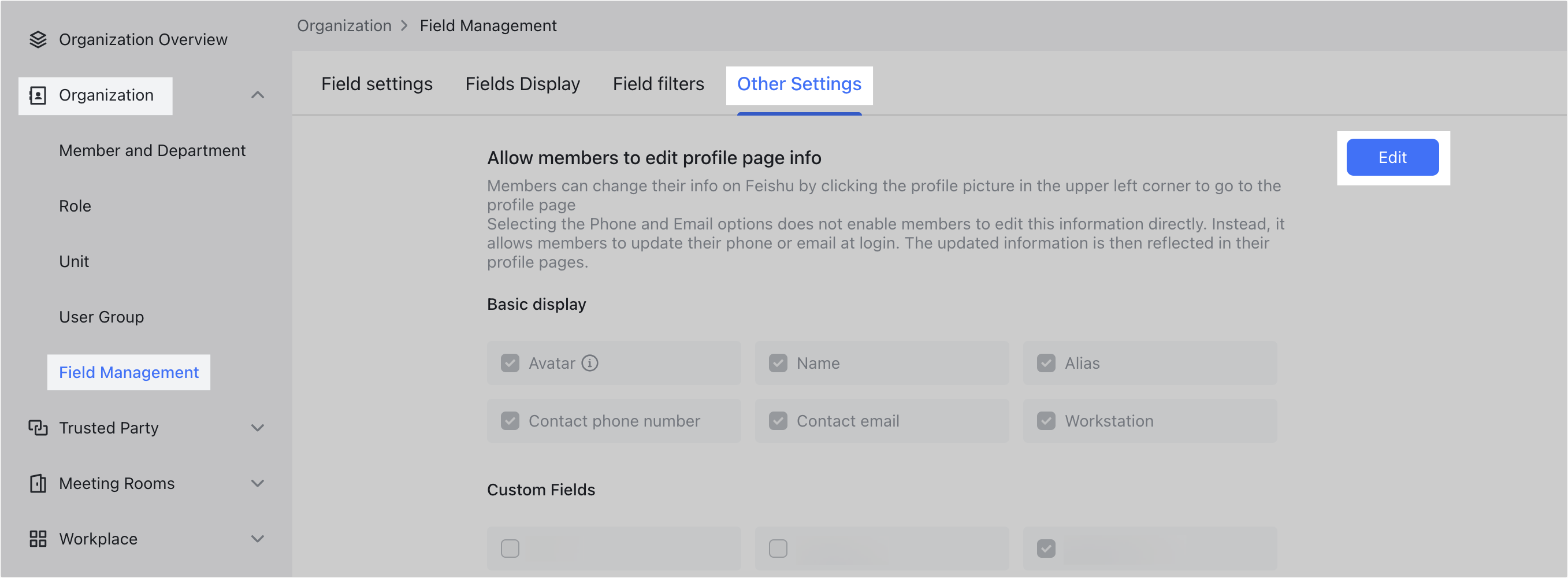 Admin Modify Member Information