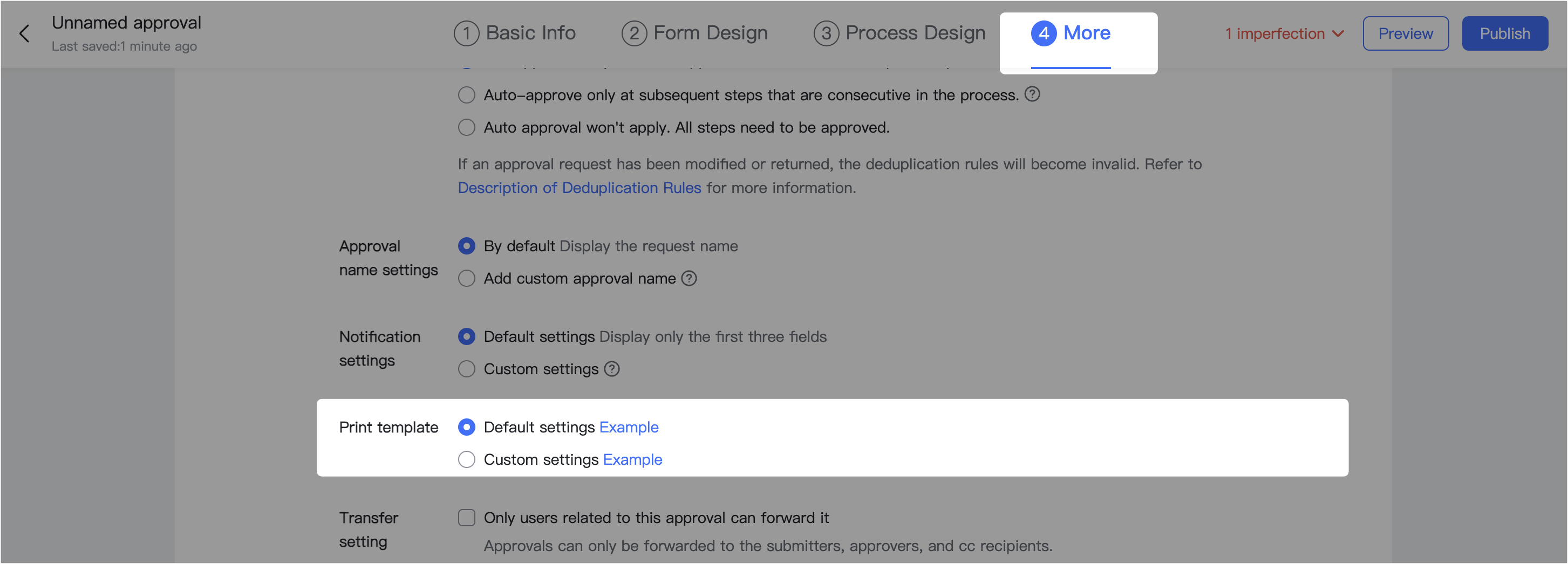 Admin | Set up print templates for approvals