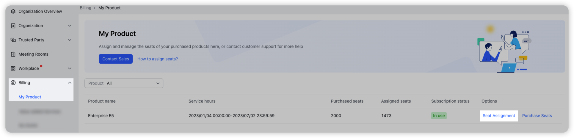 Admin | Assign seats
