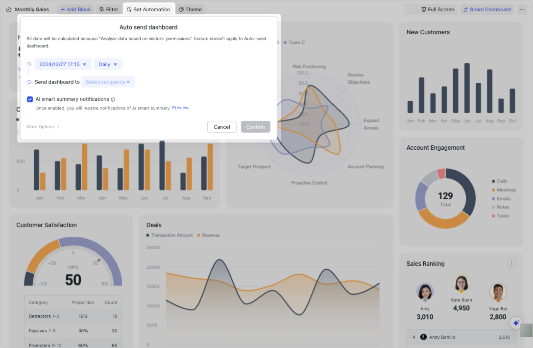 Use smart analysis and dashboard summary in Base