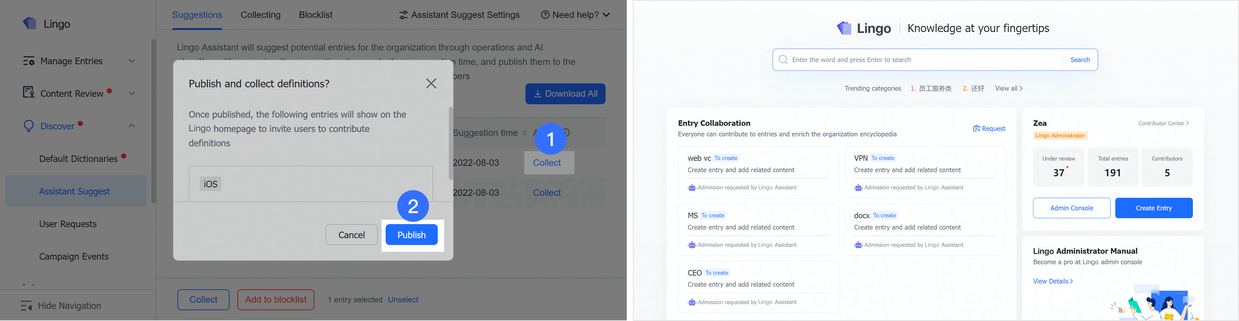 Use the Lingo Assistant Suggest feature