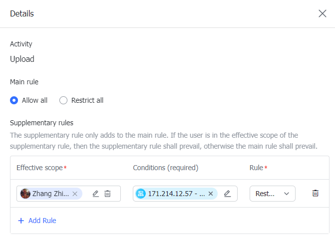 Admin | Set up file operation permissions for members