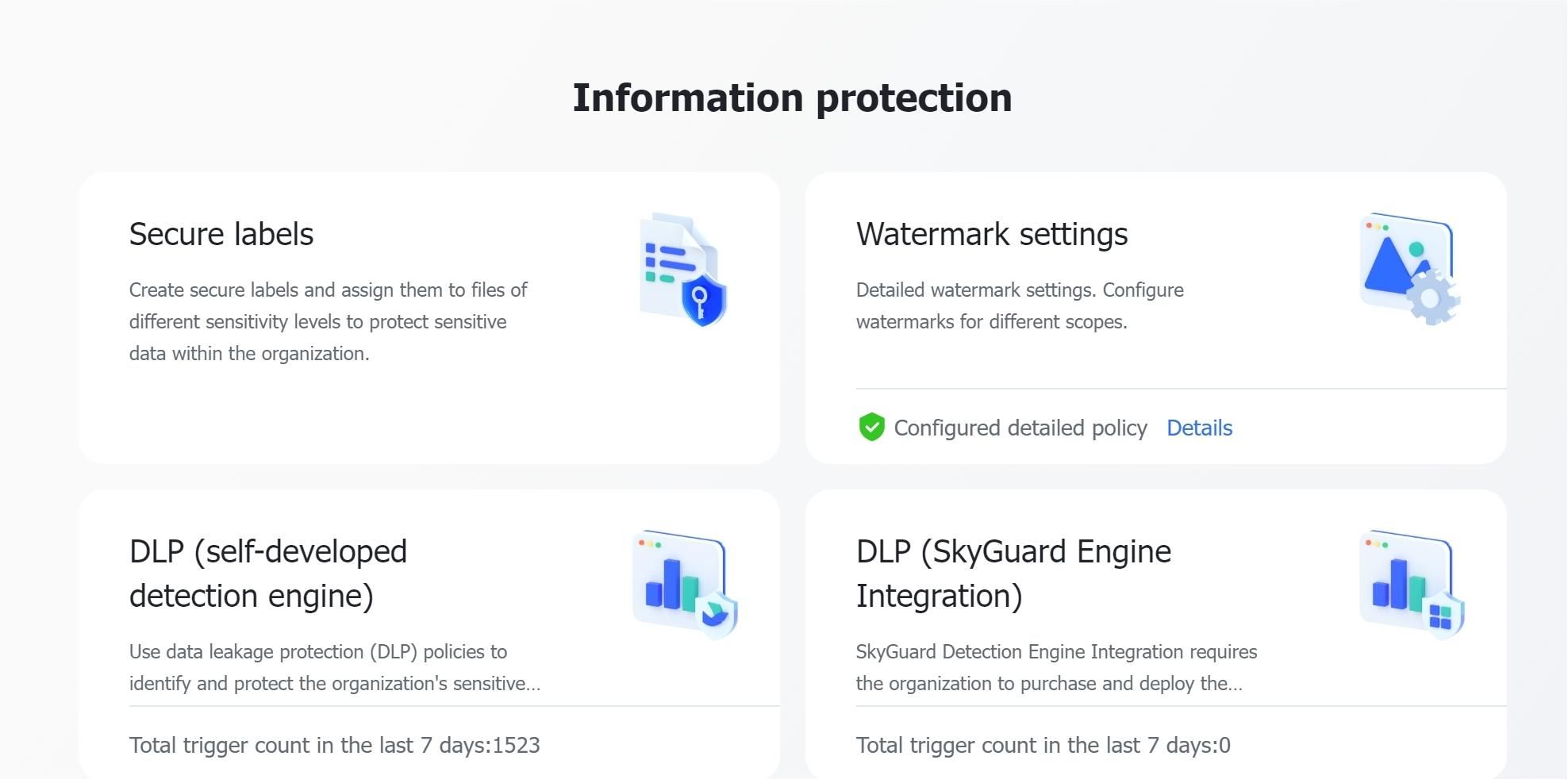 Set watermarks based on the organizational structure