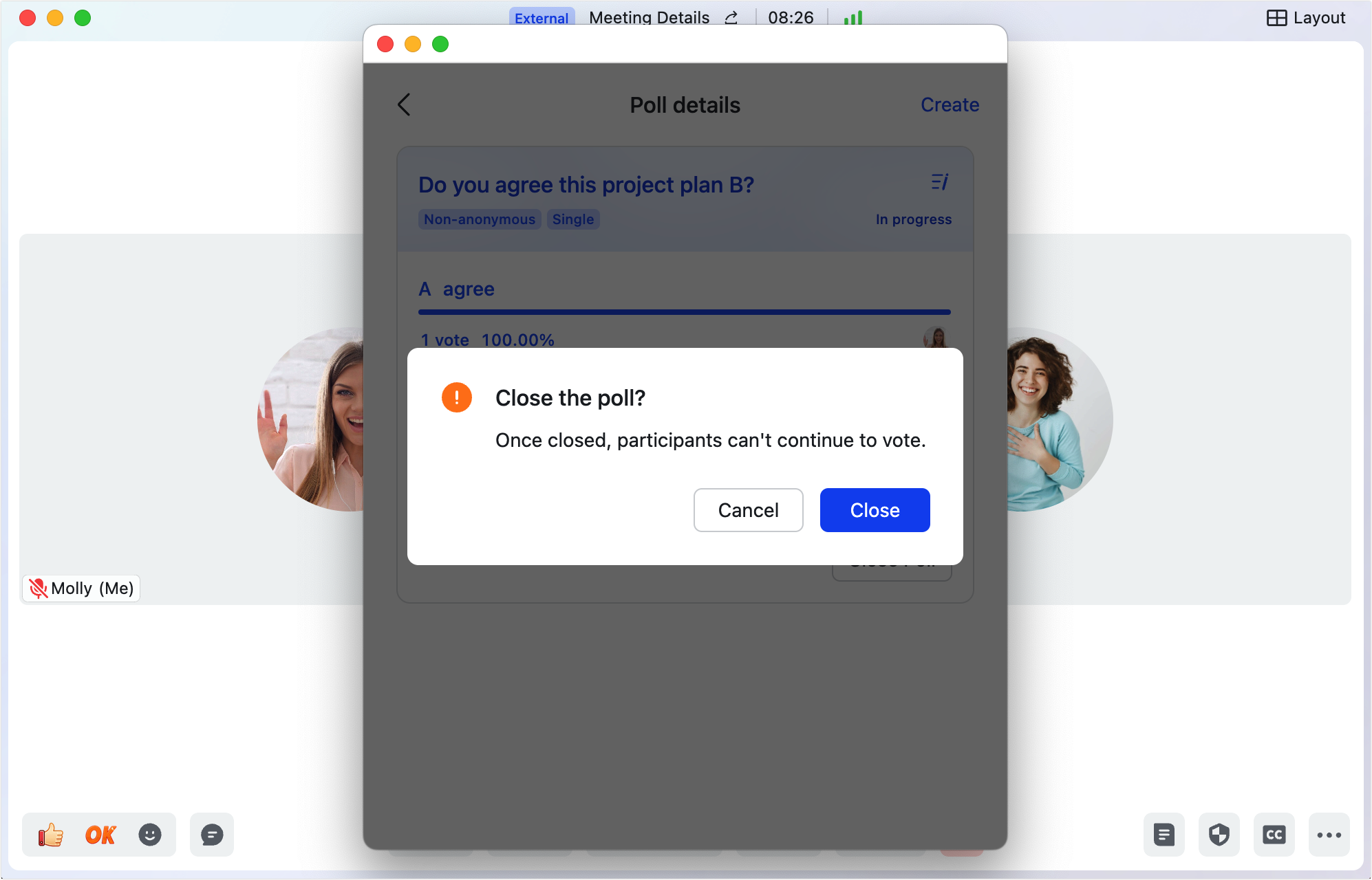 Conduct polls during meetings