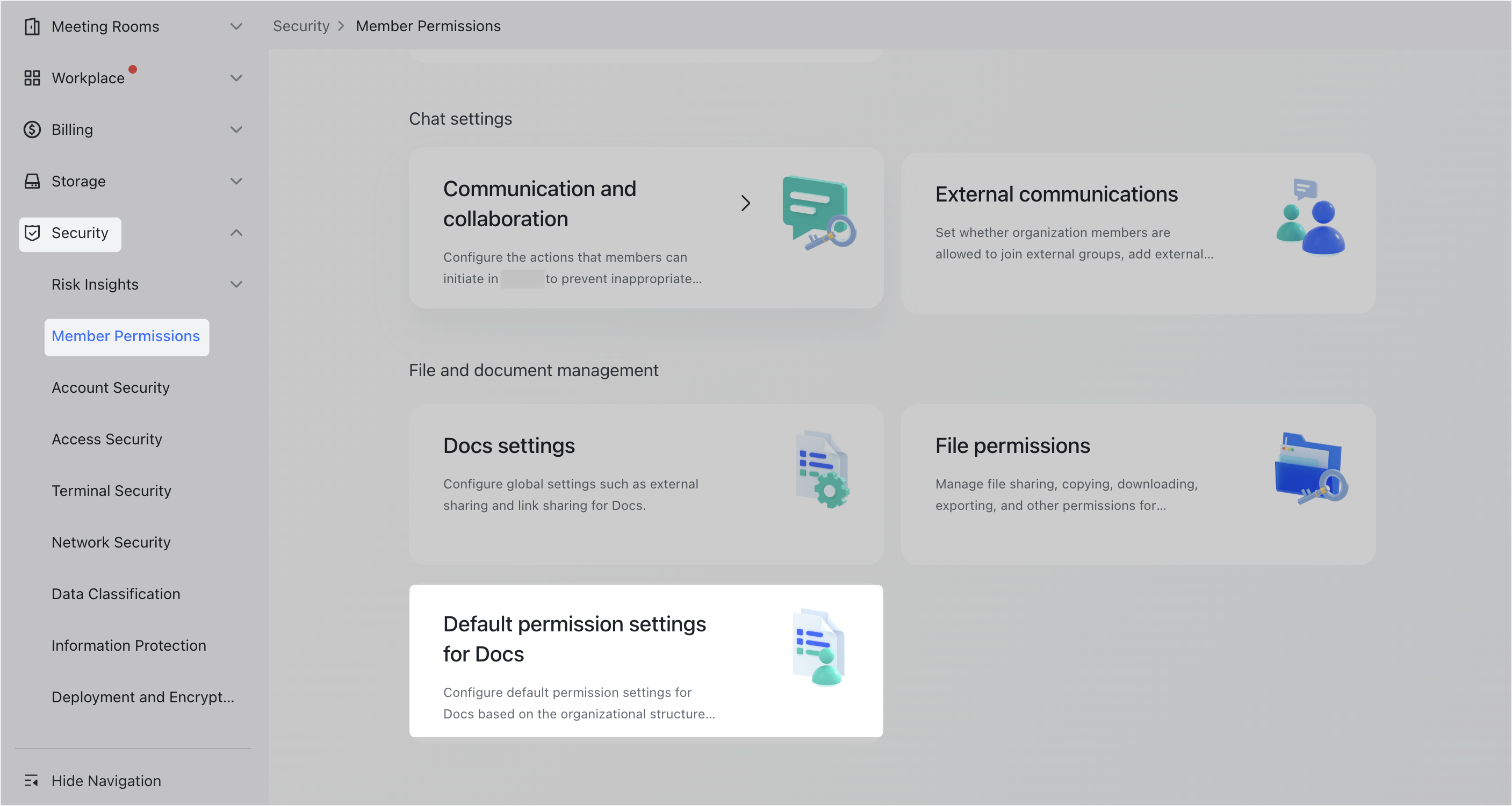 Admin | Configure default permissions for Docs