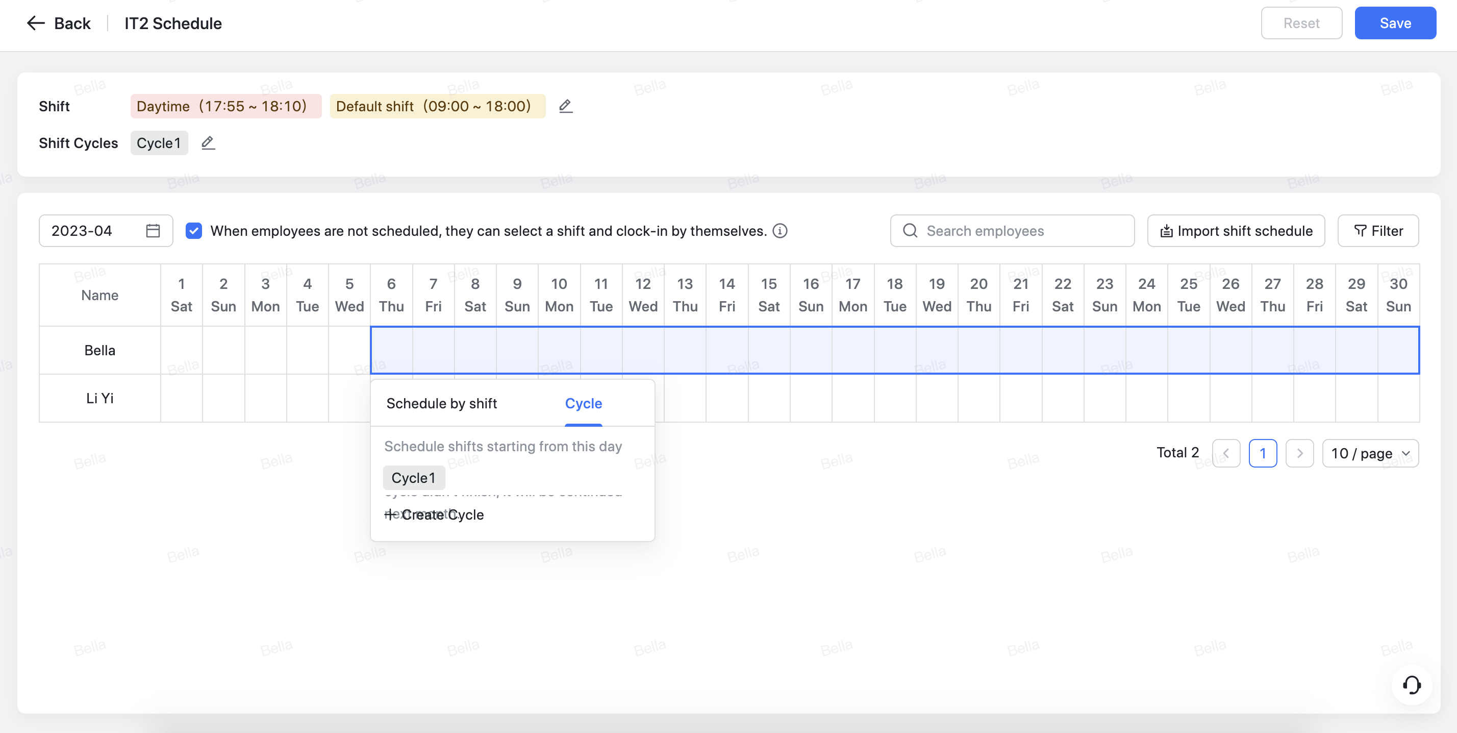 Use scheduling attendance