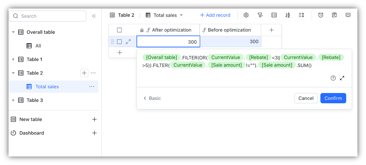 Optimize formula calculations in Base