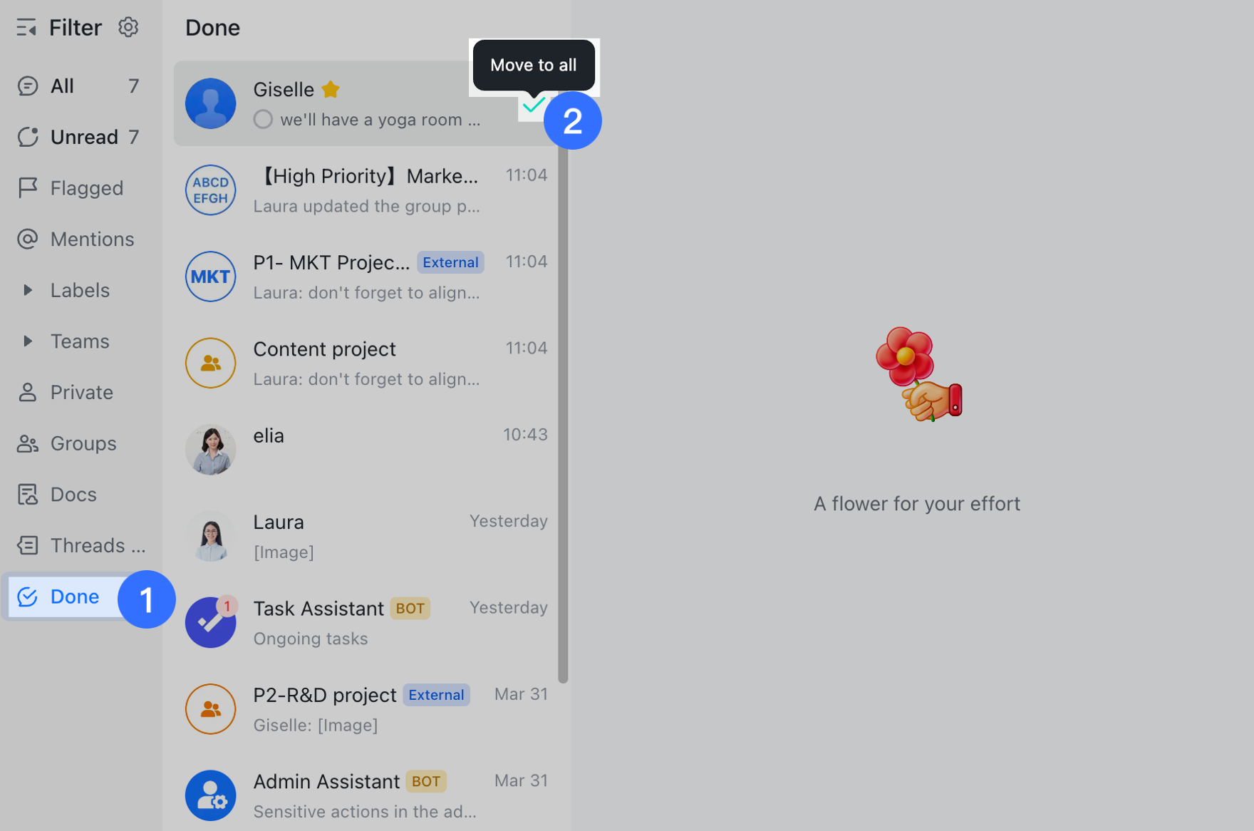 How to forward, delete, favorite, and select messages