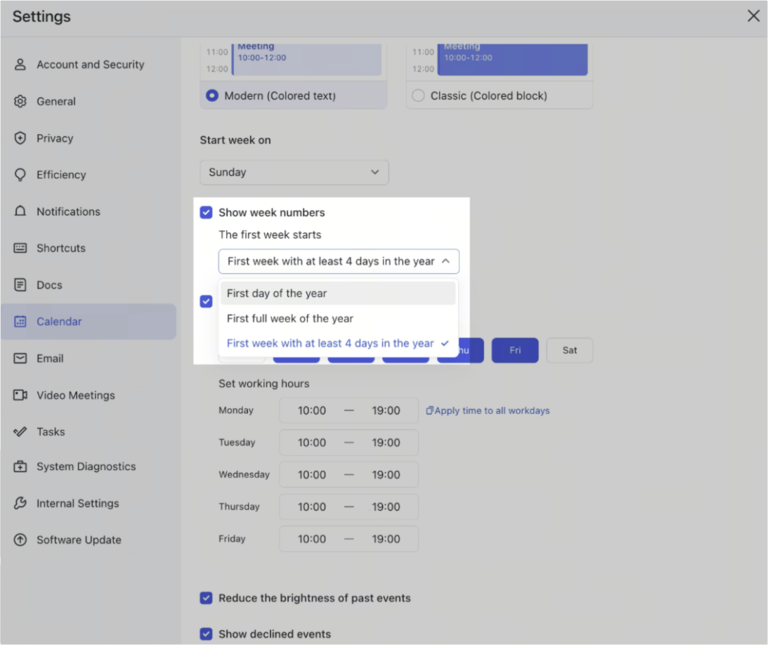 V7.20 Display week numbers in Calendar for easy planning or progress ...