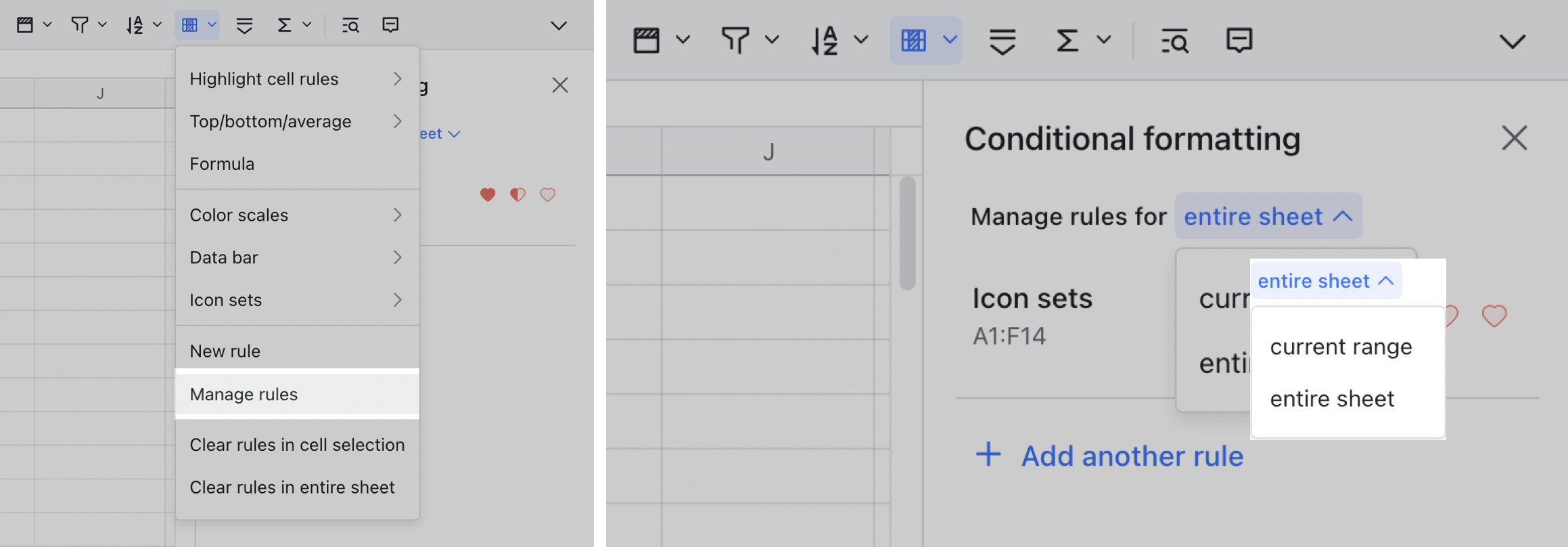 Use conditional formatting in Sheets