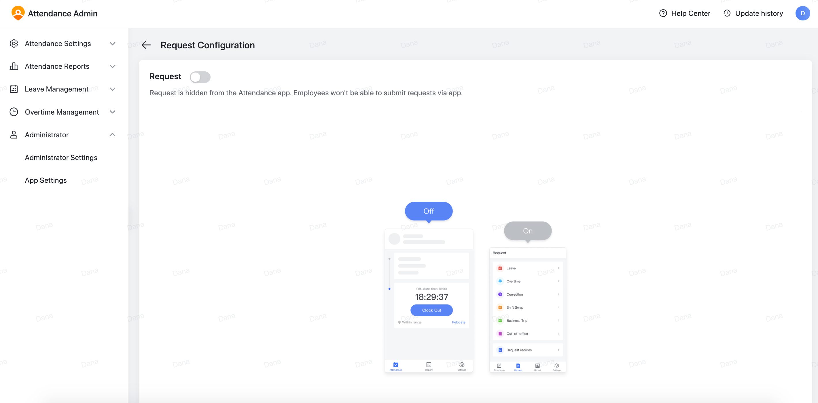 Admin | Configure app request modules