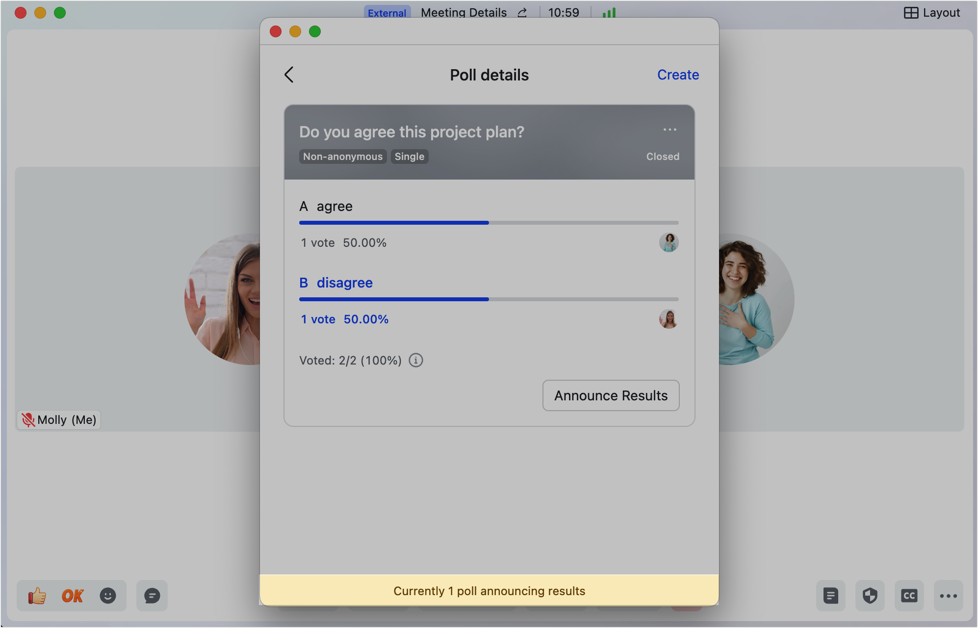 Conduct polls during meetings