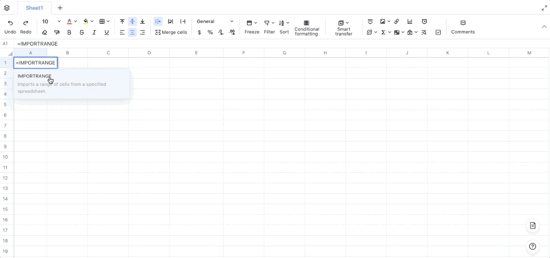Use functions in Sheets