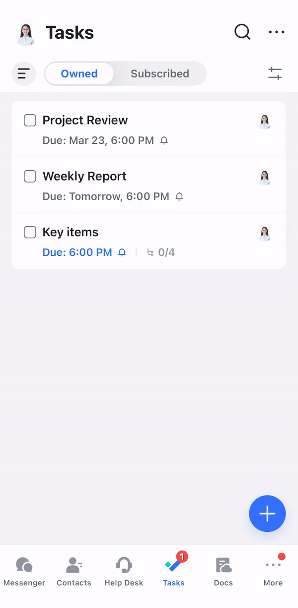 Tasks updates