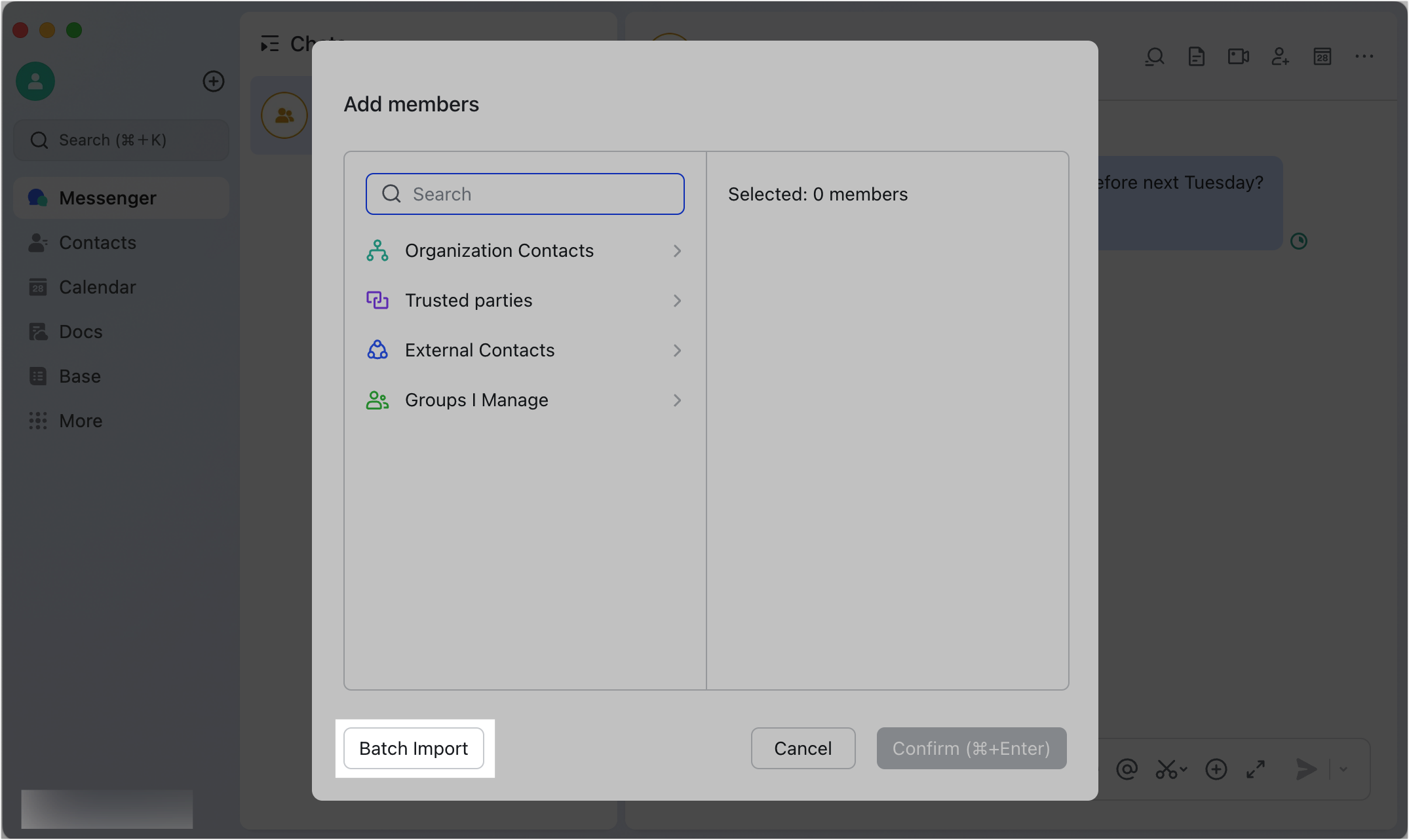 Batch import members into a group