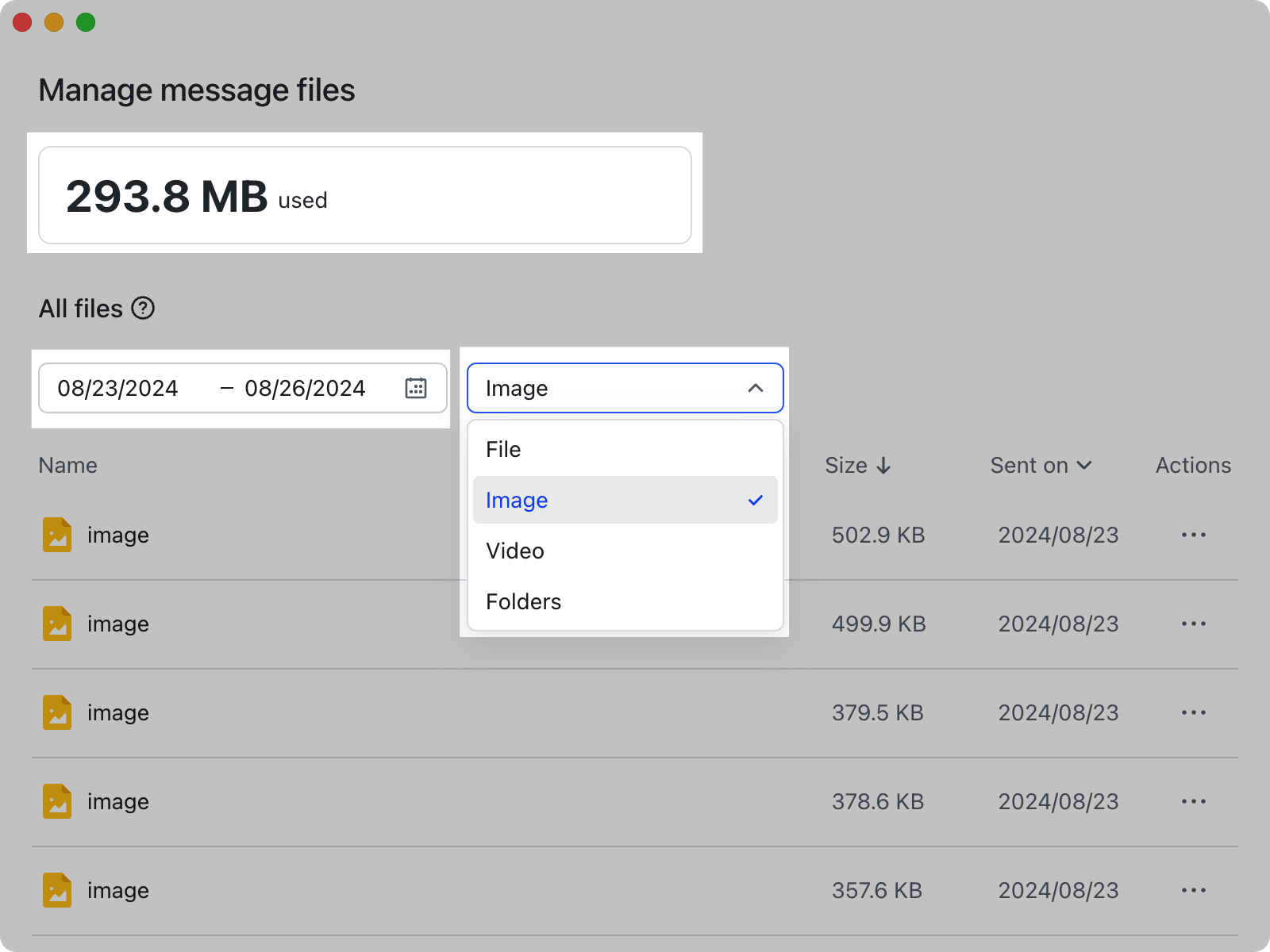 Clear message files