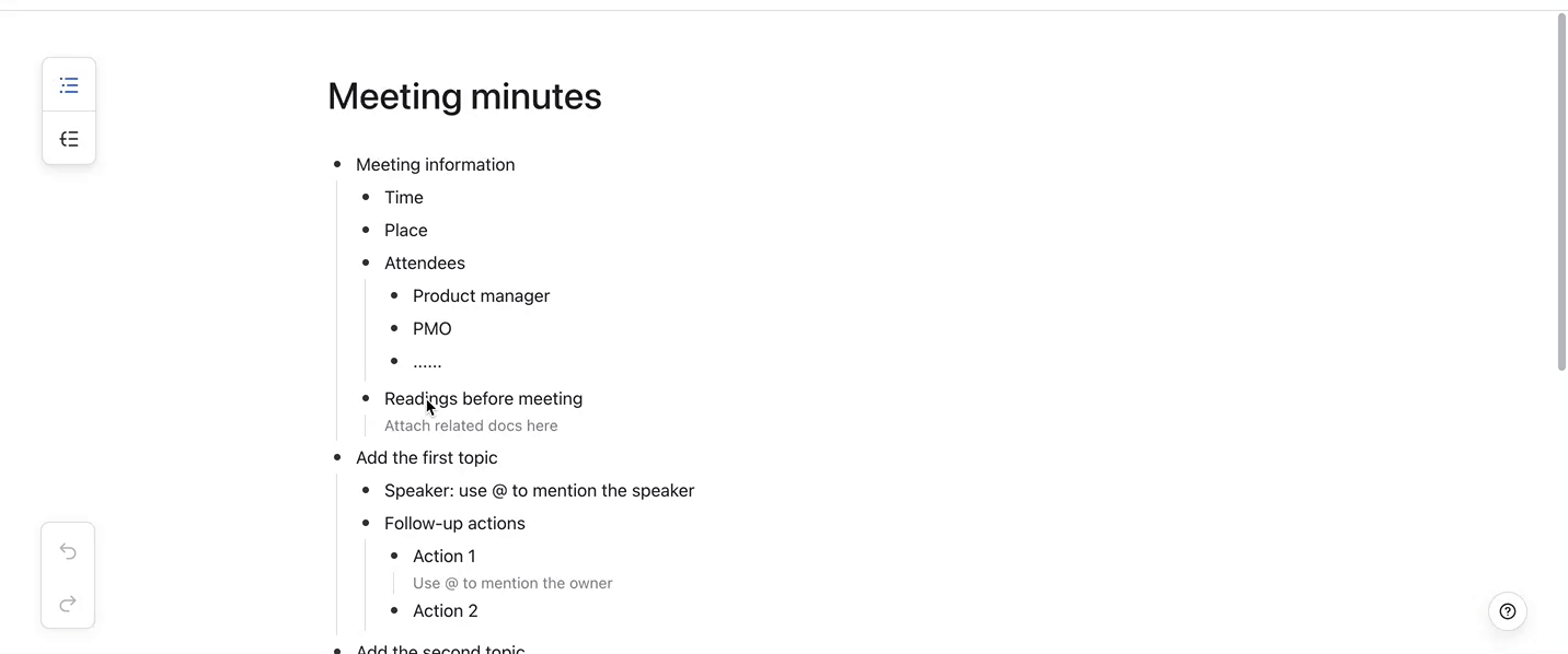Create and edit mindnotes