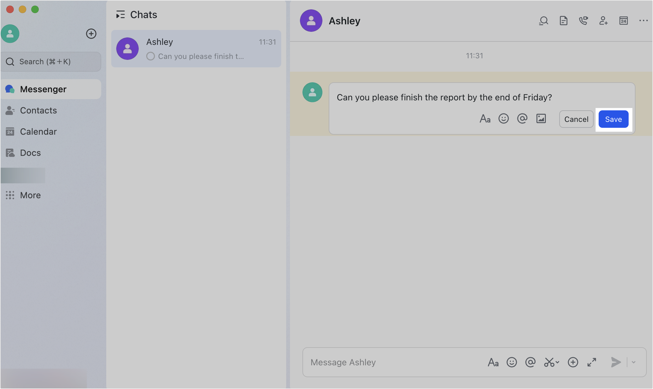 Edit sent messages