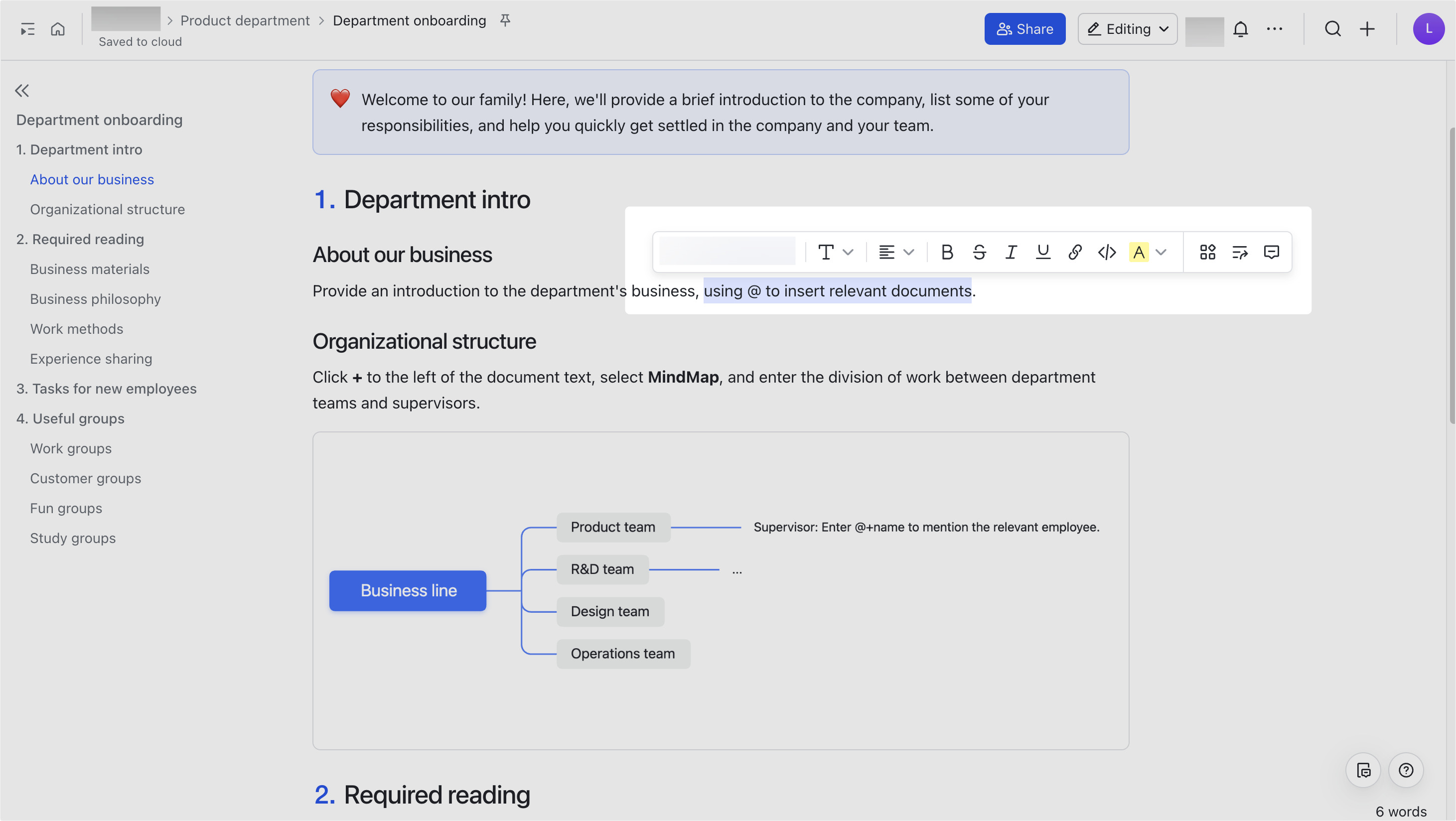 Use toolbars in Docs