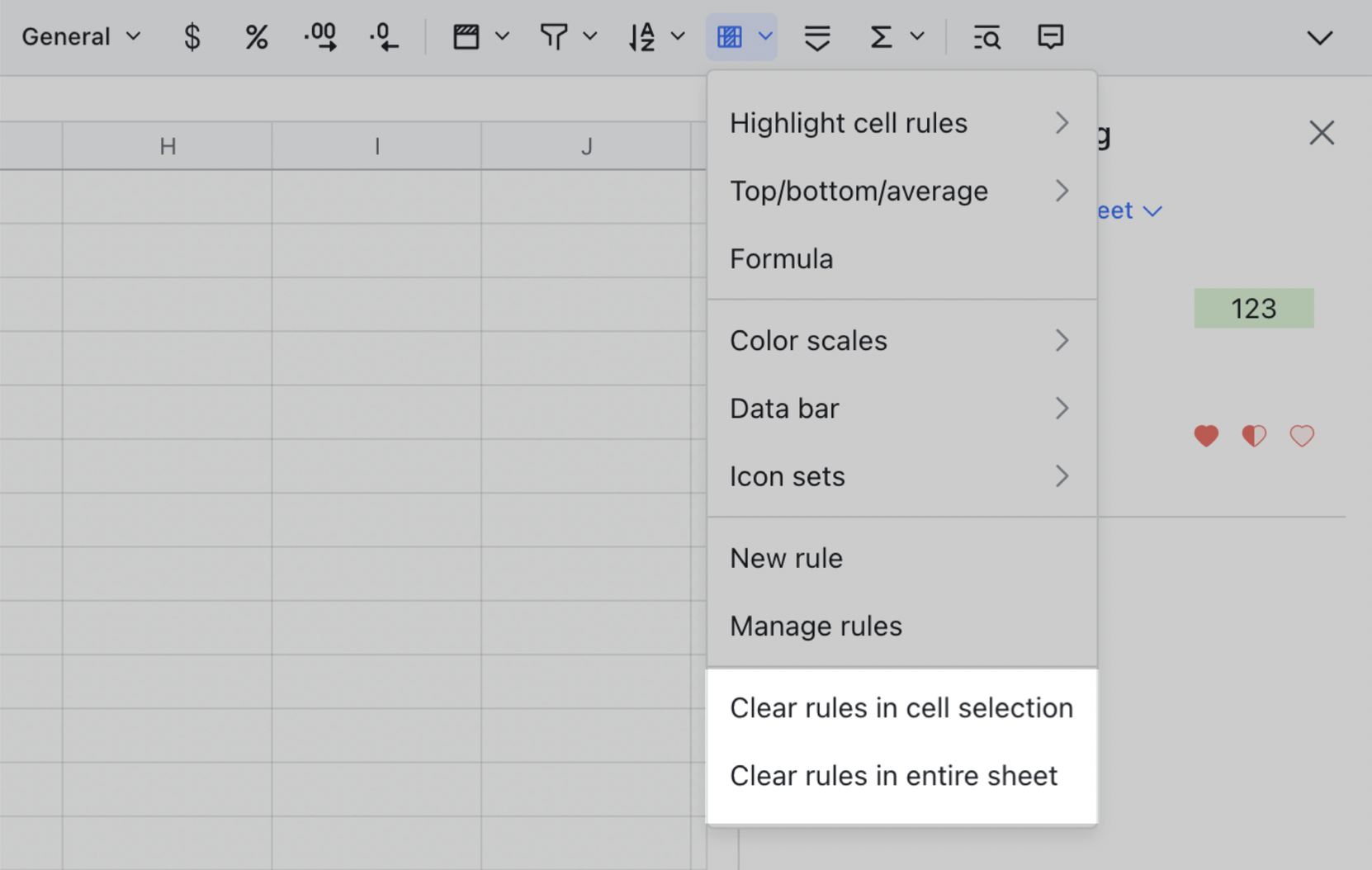Use conditional formatting in Sheets