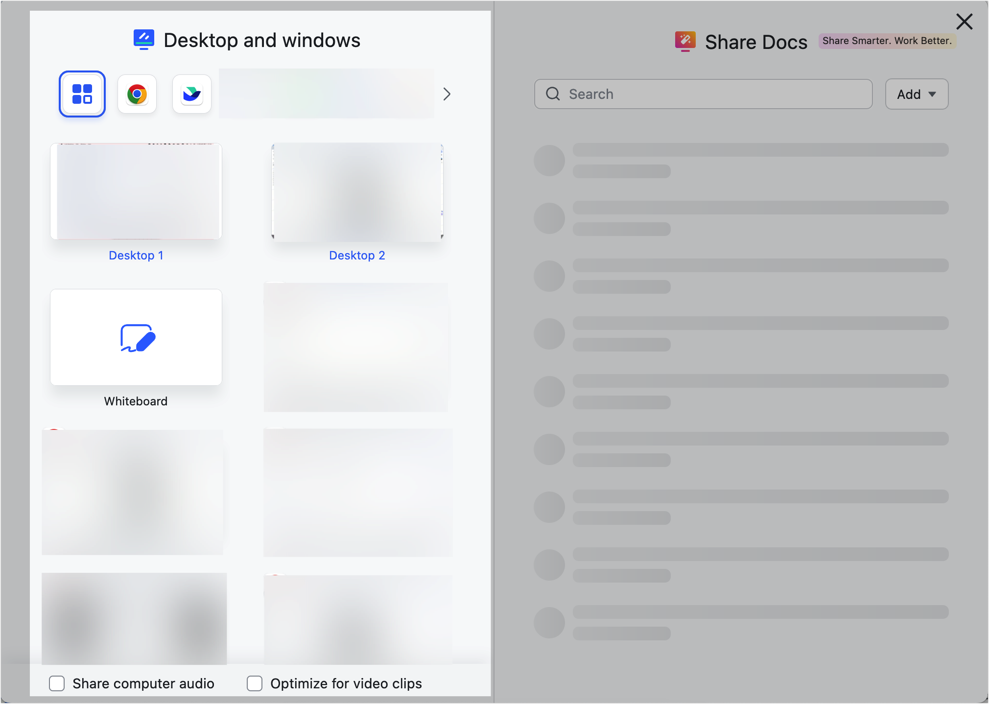 Device requirements for simultaneous video meeting and monitor sharing ...