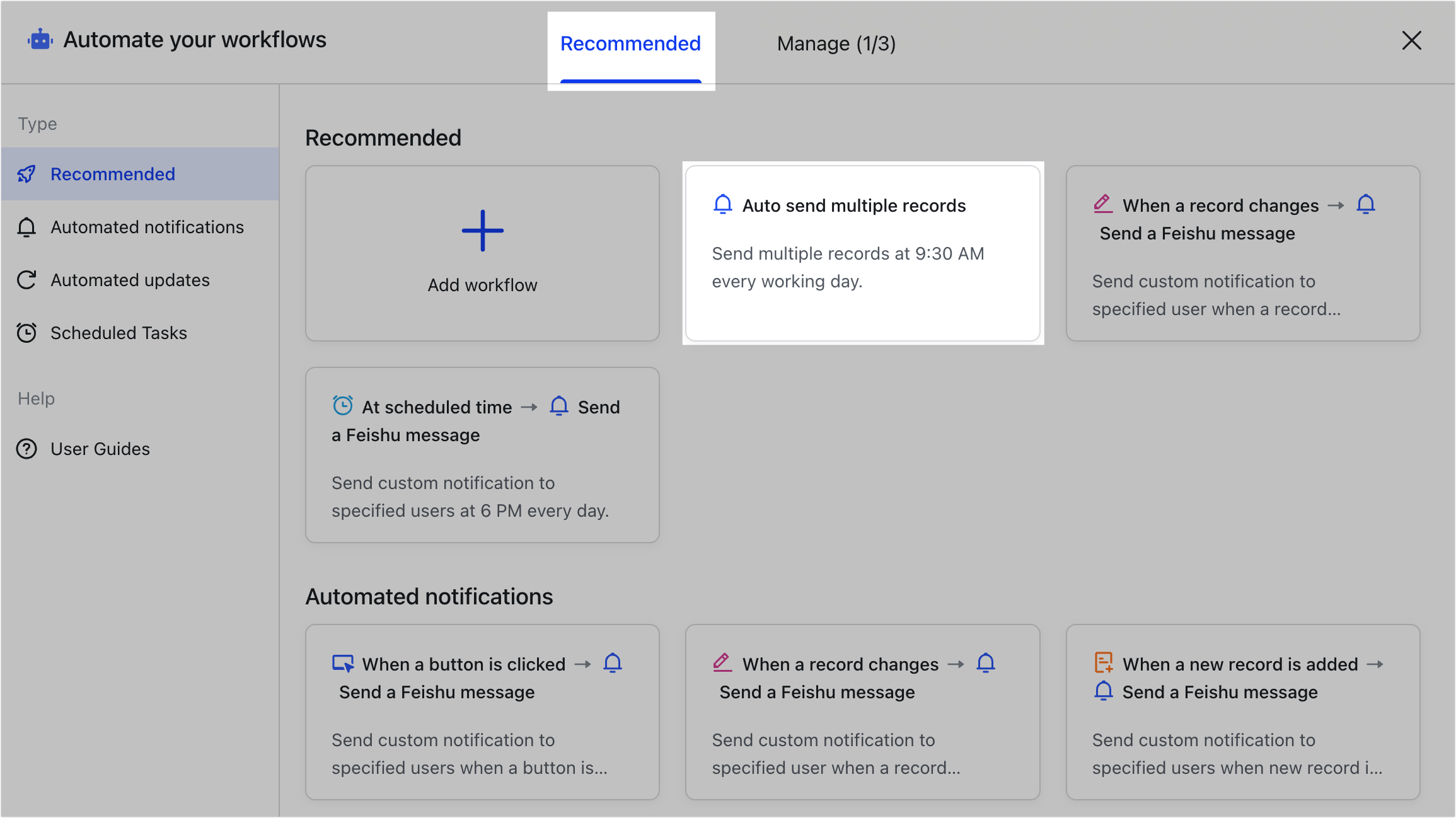 Send messages with multiple records using automated workflow
