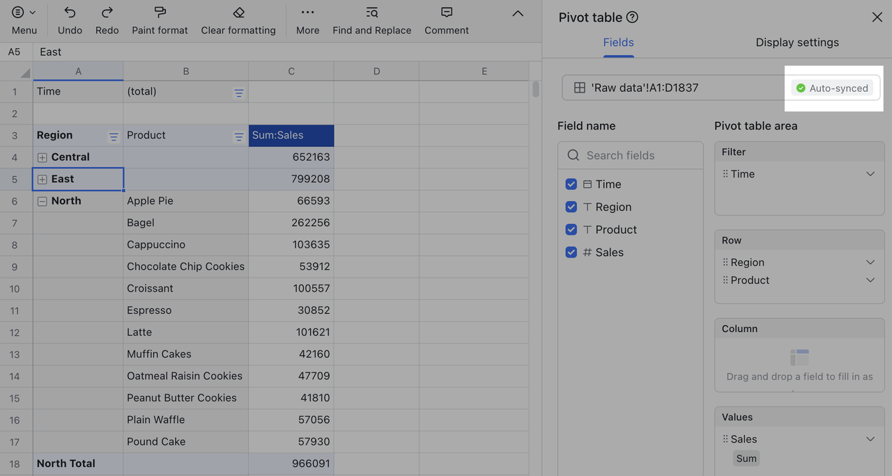 Create and use pivot tables